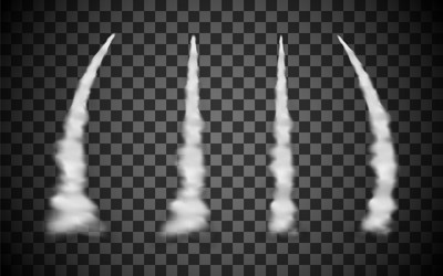 White jet smoke trail realistic air rocket fog Vector Image