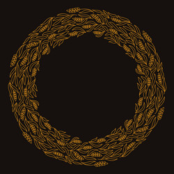 Wheat floral ornament circle frame for bakery Vector Image