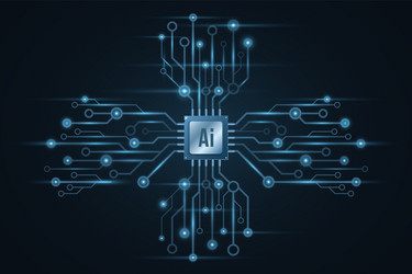 Digital microchip cpu with glowing computer Vector Image