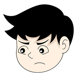 Emoticon boy head smiling looking down Royalty Free Vector