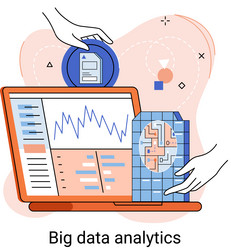 Big data analytics process of analyzing complex Vector Image