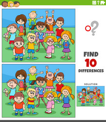 Differences activity with cartoon children Vector Image