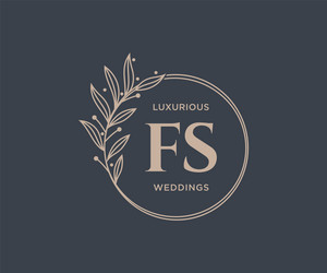 Fs initials letter wedding monogram logos Vector Image