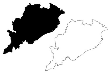 Orissa Map Outline Vector Images (25)
