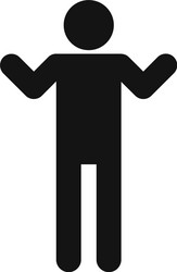 Stick figure stickman icon pictograph simple Vector Image