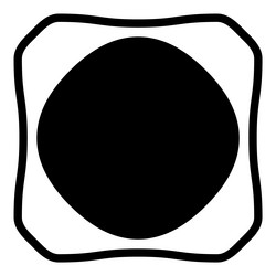 Wavy square circular flat icon isolated on white Vector Image