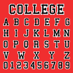Rectangular serif font in the style of college Vector Image