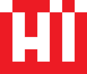 Letters hi simple geometric logo Royalty Free Vector Image