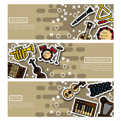 Set of isolated badges for music instruments Vector Image