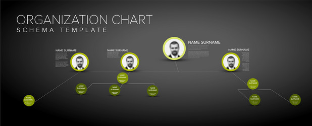 Minimalist 3d hierarchy chart schema with photos Vector Image