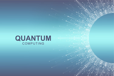 Quantum computer technology concept deep learning Vector Image
