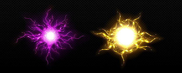 Realistic bolt circle with lightning explosion Vector Image