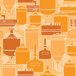 Seamless background with beer brewing process Vector Image