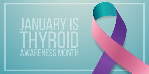 Thyroid awareness month concept banner with pink Vector Image