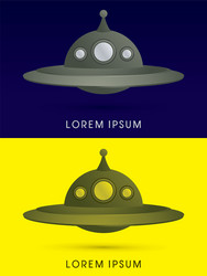 Flying saucer ufo in space isolated cartoon Vector Image