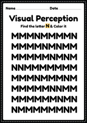 Visual perceptual skills activity of alphabet Vector Image