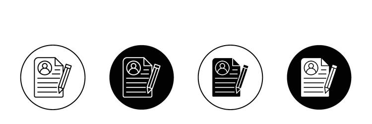 Job description icon set employee cv information Vector Image