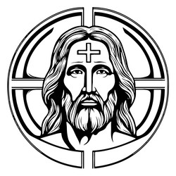 Gorgeous lovely jesus christ emblem art Royalty Free Vector