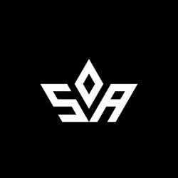 Sa monogram logo with hexagon shape and line Vector Image