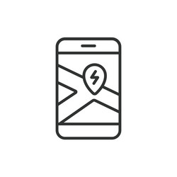 Charge map line icon with ev charging station Vector Image