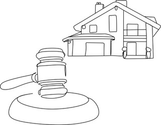 Continuous line drawing real estate agent Vector Image