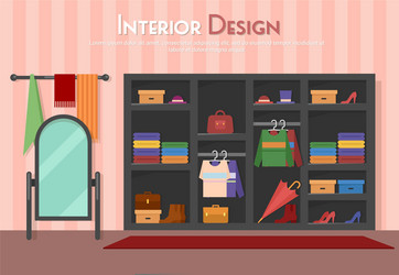 Interior design dressing room Royalty Free Vector Image