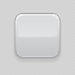 Glass square button with round corners and golden Vector Image