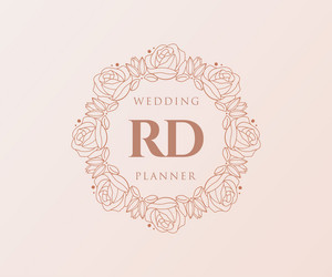 Rd initials letter wedding monogram logos Vector Image