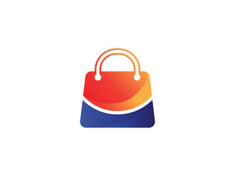 Shopping bag logo design colorful Royalty Free Vector Image
