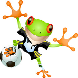 Frog football player Royalty Free Vector Image