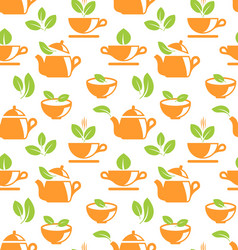 Tea cups seamless pattern Royalty Free Vector Image