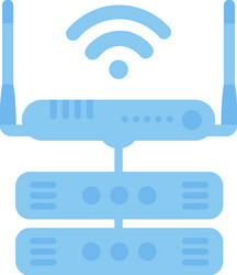 Servers connected to the router iot Royalty Free Vector