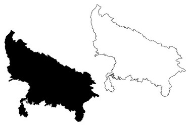 India Uttar Pradesh Map Vector Images (over 380)