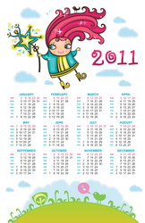 Emo calendar 2011 Royalty Free Vector Image - VectorStock