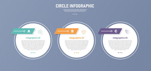 3 point circle infographic stage or step template Vector Image