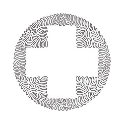 Single one line drawing flat design cross badge Vector Image