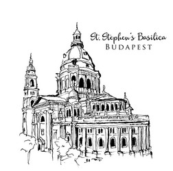 Drawing sketch basilica superga turin Royalty Free Vector