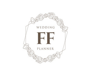 Ff initials letter wedding monogram logos Vector Image