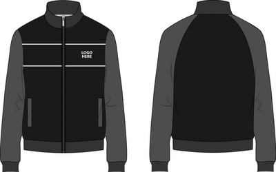 Fleece jacket fashion flat sketch template Vector Image