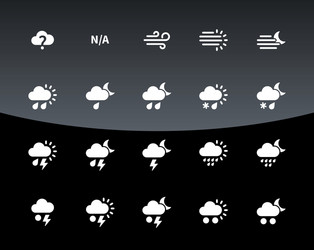 Black weather icons set Royalty Free Vector Image