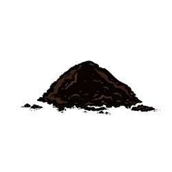 Soil pile dirt mud or compost mound Royalty Free Vector