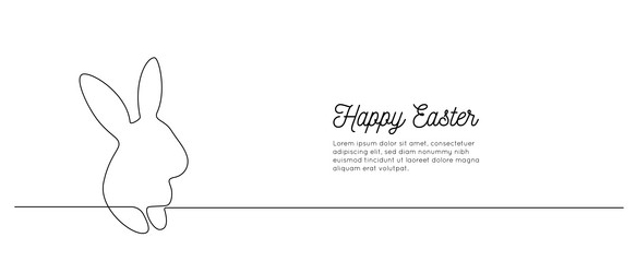 Easter bunny continuous one line drawing Vector Image