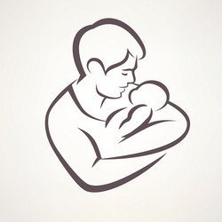 Father and baby isolated symbol Royalty Free Vector Image