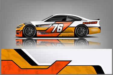 Racing car wrap purple design custom livery Vector Image