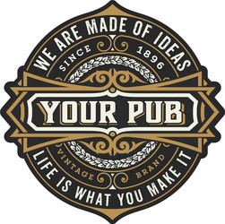 Vintage pub logo layered Royalty Free Vector Image