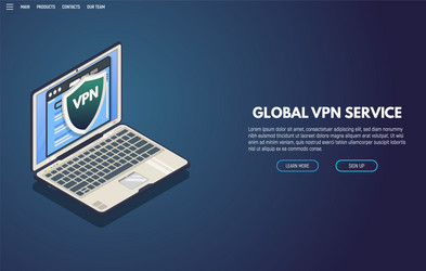 Banner template for vpn security Royalty Free Vector Image