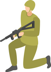 Soldier profession icon isometric 3d style Vector Image