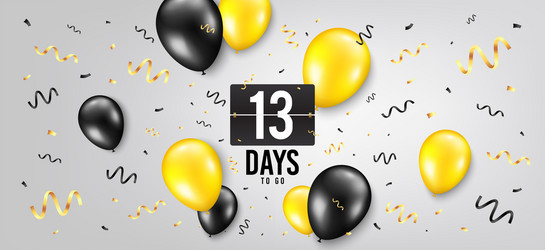 Thirteen days left icon 13 days to go Royalty Free Vector