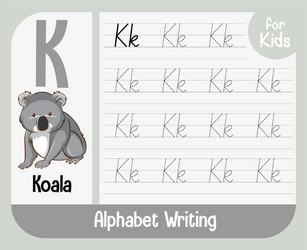 Alphabet letter k and koala Royalty Free Vector Image
