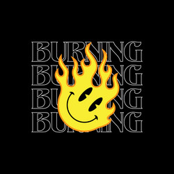 Positive vibes with smile face Royalty Free Vector Image